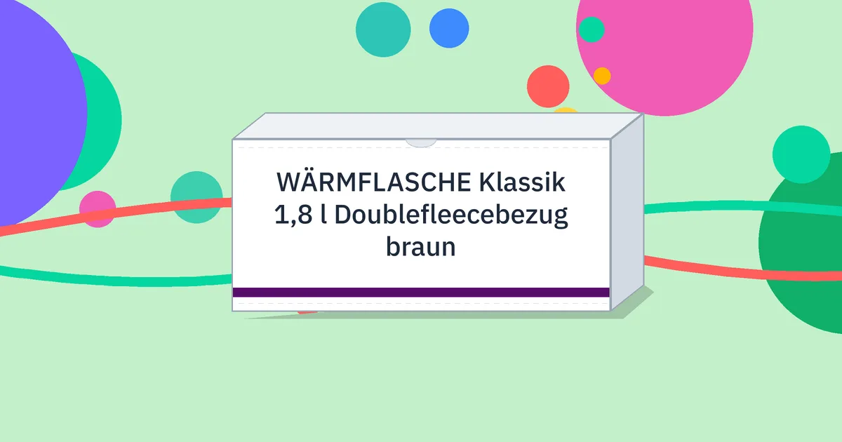 Symbolbild: Packung mit der Aufschrift WÄRMFLASCHE Klassik 1,8 l Doublefleecebezug braun (PZN 09889280) – Verfügbarkeit und Bezug in Apotheken in Frankfurt am Main
