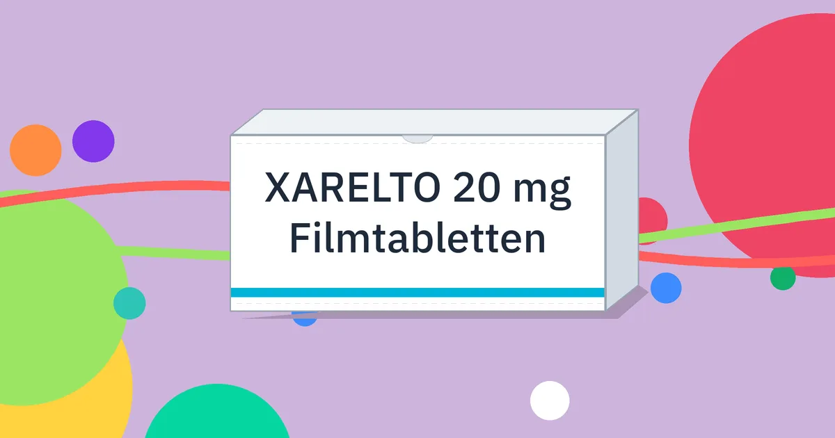 Symbolbild: Packung mit der Aufschrift XARELTO 20 mg Filmtabletten (PZN 12645535) – Verfügbarkeit und Bezug in Apotheken in Frankfurt am Main