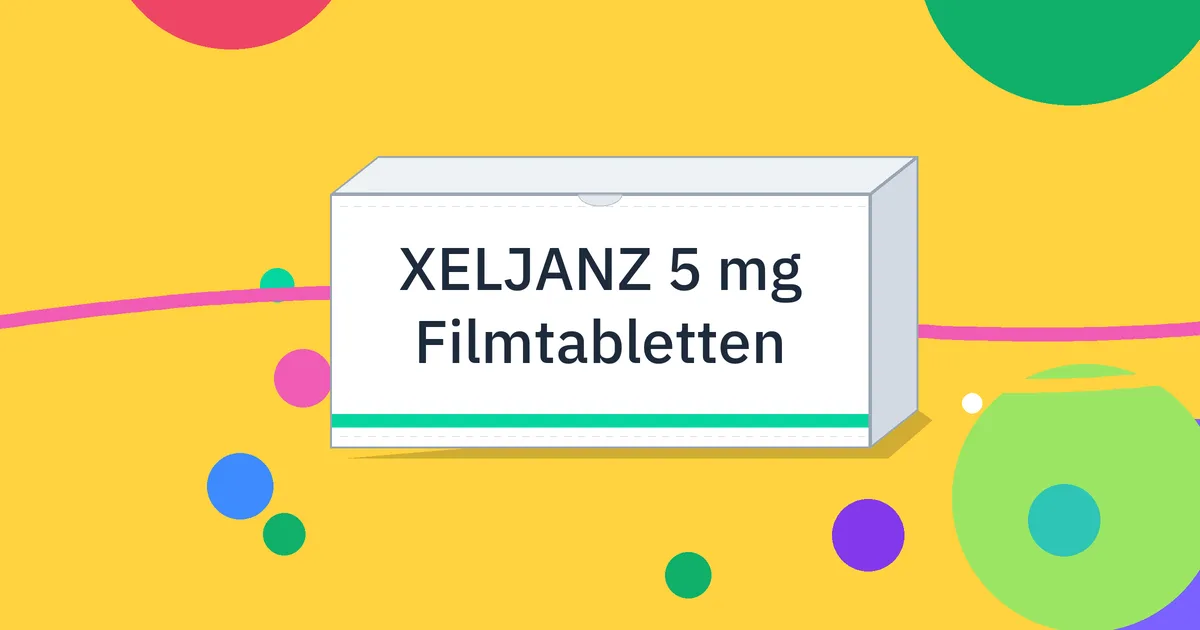 Symbolbild: Packung mit der Aufschrift XELJANZ 5 mg Filmtabletten (PZN 16686152) – Verfügbarkeit und Bezug in Apotheken in Frankfurt am Main