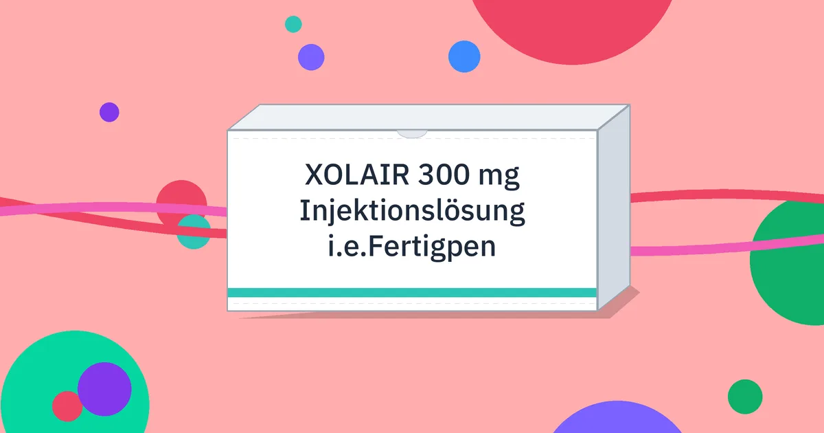 Symbolbild: Packung mit der Aufschrift XOLAIR 300 mg Injektionslösung i.e.Fertigpen (PZN 19643870) – Verfügbarkeit und Bezug in Apotheken in Frankfurt am Main