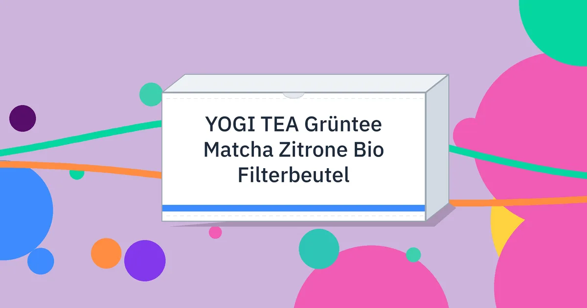 Symbolbild: Packung mit der Aufschrift YOGI TEA Grüntee Matcha Zitrone Bio Filterbeutel (PZN 11352179) – Verfügbarkeit und Bezug in Apotheken in Frankfurt am Main
