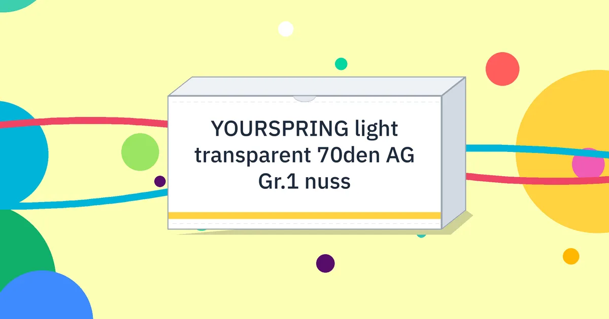 Symbolbild: Packung mit der Aufschrift YOURSPRING light transparent 70den AG Gr.1 nuss (PZN 18056202) – Verfügbarkeit und Bezug in Apotheken in Frankfurt am Main