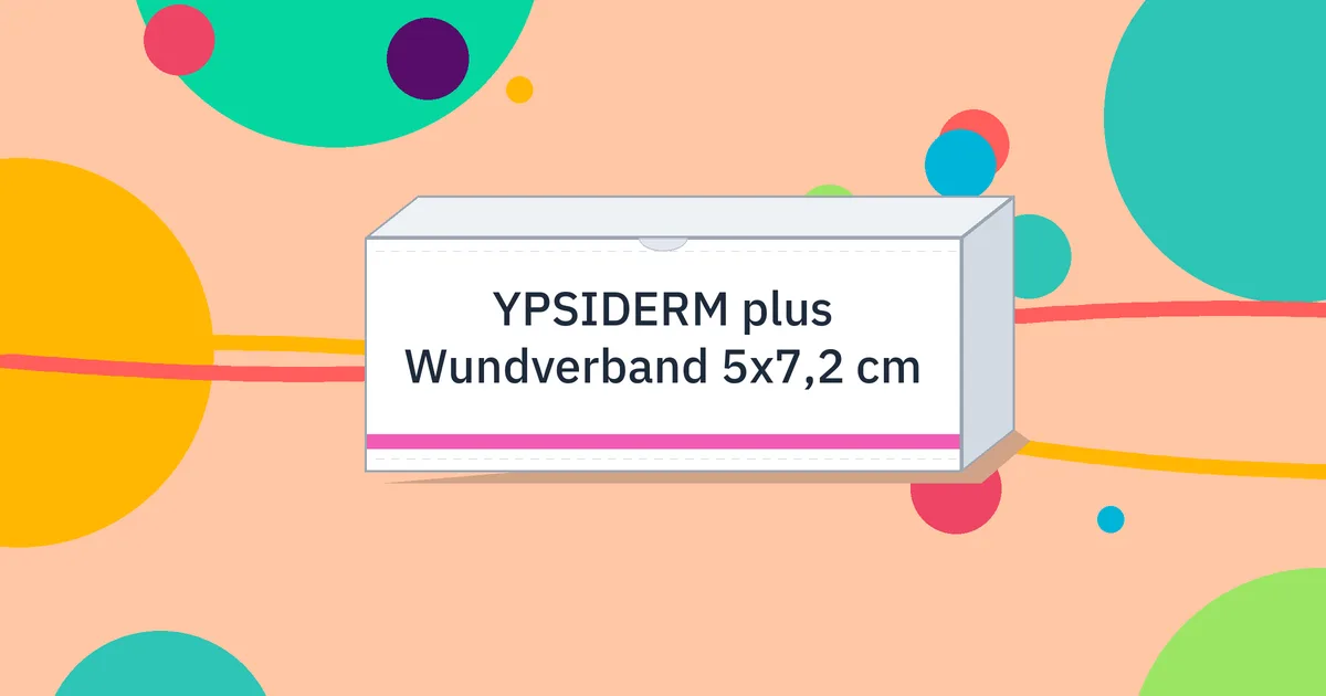 Symbolbild: Packung mit der Aufschrift YPSIDERM plus Wundverband 5x7,2 cm (PZN 06083659) – Verfügbarkeit und Bezug in Apotheken in Frankfurt am Main