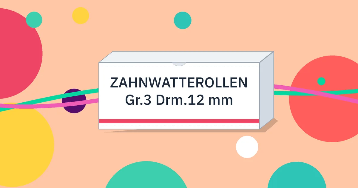 Symbolbild: Packung mit der Aufschrift ZAHNWATTEROLLEN Gr.3 Drm.12 mm (PZN 07314517) – Verfügbarkeit und Bezug in Apotheken in Frankfurt am Main