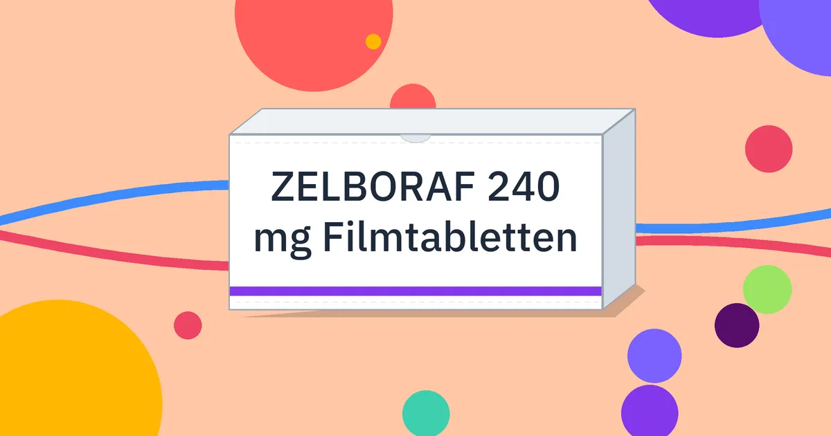 Symbolbild: Packung mit der Aufschrift ZELBORAF 240 mg Filmtabletten (PZN 02260219) – Verfügbarkeit und Bezug in Apotheken in Frankfurt am Main