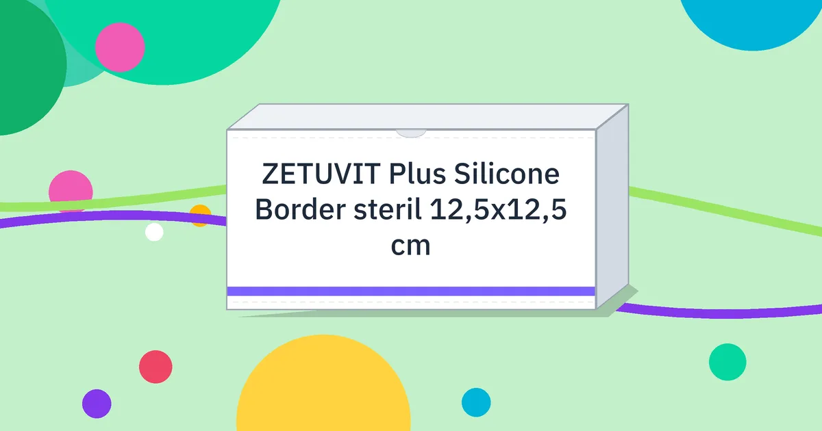 Symbolbild: Packung mit der Aufschrift ZETUVIT Plus Silicone Border steril 12,5x12,5 cm (PZN 20123874) – Verfügbarkeit und Bezug in Apotheken in Frankfurt am Main