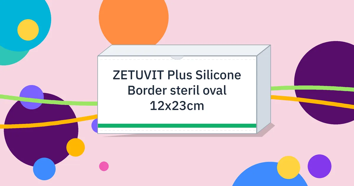 Symbolbild: Packung mit der Aufschrift ZETUVIT Plus Silicone Border steril oval 12x23cm (PZN 20012382) – Verfügbarkeit und Bezug in Apotheken in Frankfurt am Main