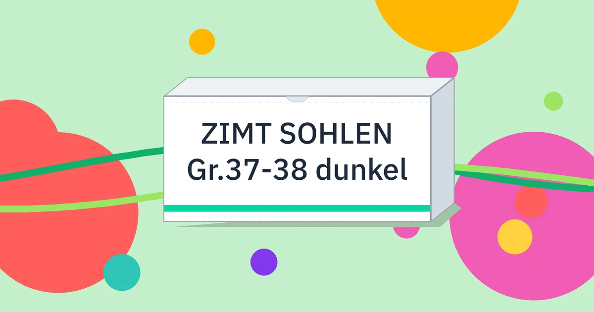 Symbolbild: Packung mit der Aufschrift ZIMT SOHLEN Gr.37-38 dunkel (PZN 01435935) – Verfügbarkeit und Bezug in Apotheken in Frankfurt am Main