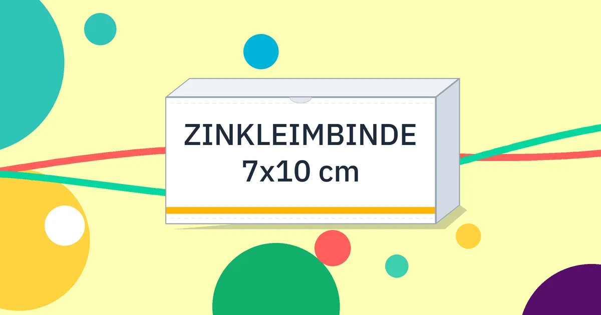 Symbolbild: Packung mit der Aufschrift ZINKLEIMBINDE 7x10 cm (PZN 01721173) – Verfügbarkeit und Bezug in Apotheken in Frankfurt am Main