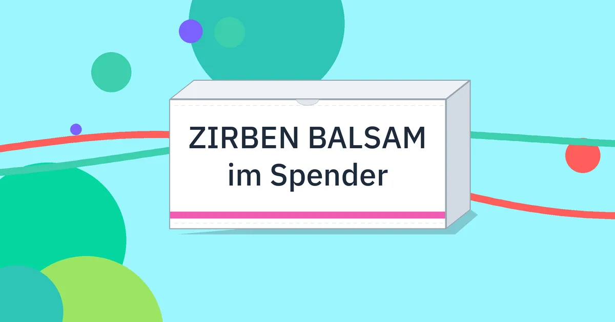Symbolbild: Packung mit der Aufschrift ZIRBEN BALSAM im Spender (PZN 17272197) – Verfügbarkeit und Bezug in Apotheken in Frankfurt am Main
