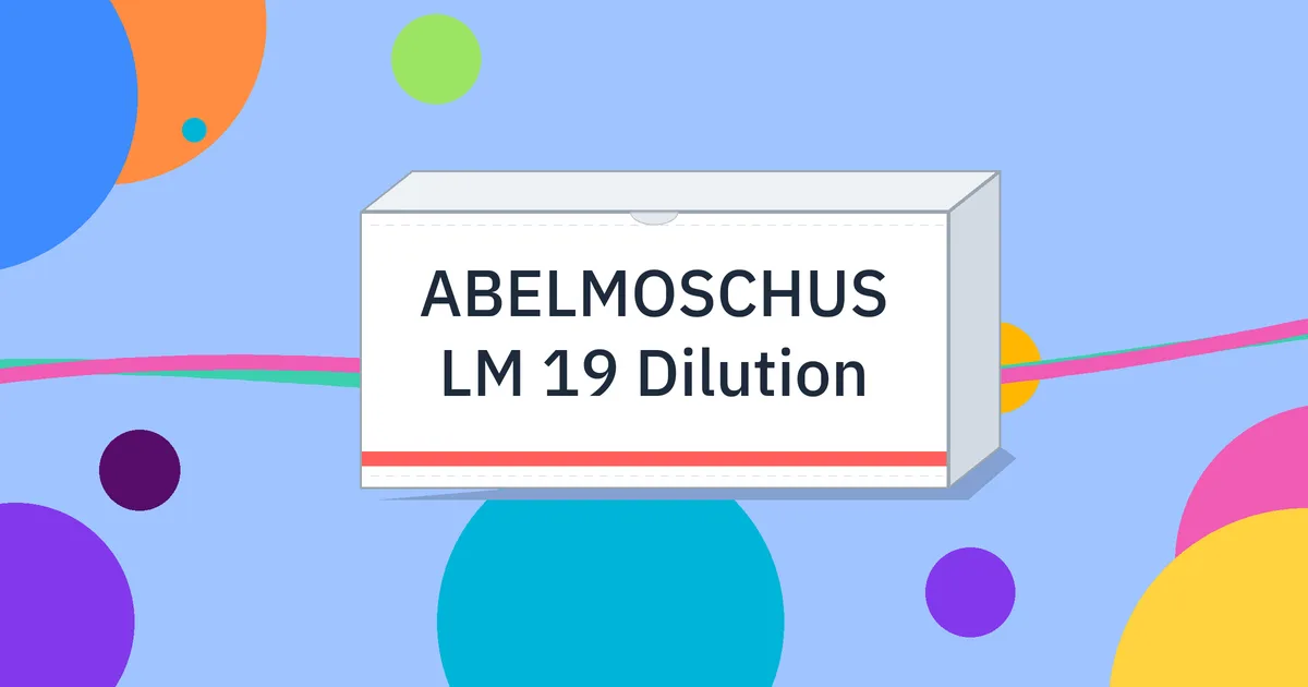 Symbolbild: Packung mit der Aufschrift ABELMOSCHUS LM 19 Dilution (PZN 12750278) – Verfügbarkeit und Bezug in Apotheken in Frankfurt am Main