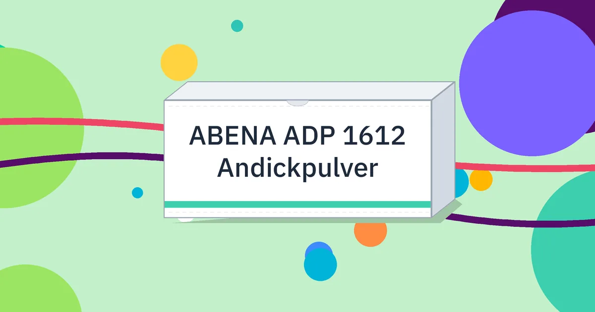 Symbolbild: Packung mit der Aufschrift ABENA ADP 1612 Andickpulver (PZN 14233251) – Verfügbarkeit und Bezug in Apotheken in Frankfurt am Main