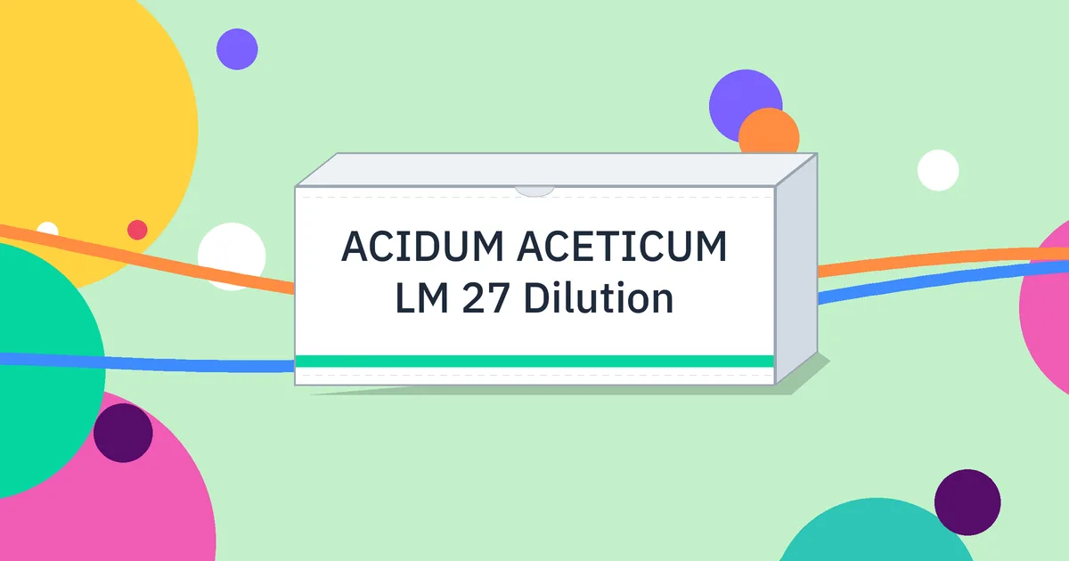 Symbolbild: Packung mit der Aufschrift ACIDUM ACETICUM LM 27 Dilution (PZN 13267331) – Verfügbarkeit und Bezug in Apotheken in Frankfurt am Main