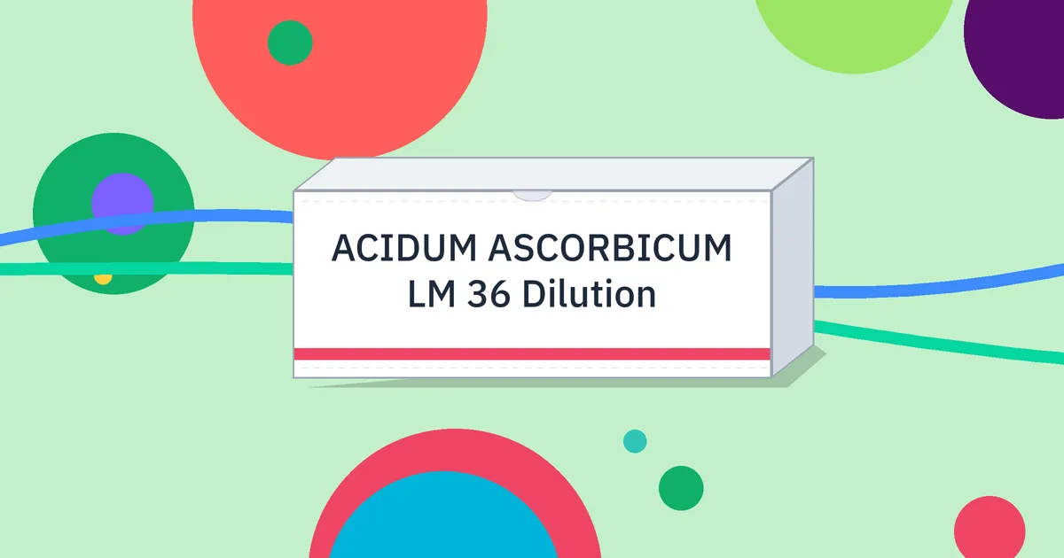 Symbolbild: Packung mit der Aufschrift ACIDUM ASCORBICUM LM 36 Dilution (PZN 13269301) – Verfügbarkeit und Bezug in Apotheken in Frankfurt am Main