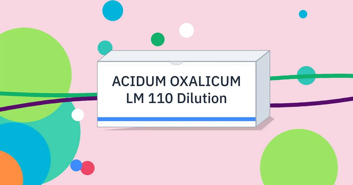 Symbolbild: Packung mit der Aufschrift ACIDUM OXALICUM LM 110 Dilution (PZN 13281621) – Verfügbarkeit und Bezug in Apotheken in Frankfurt am Main