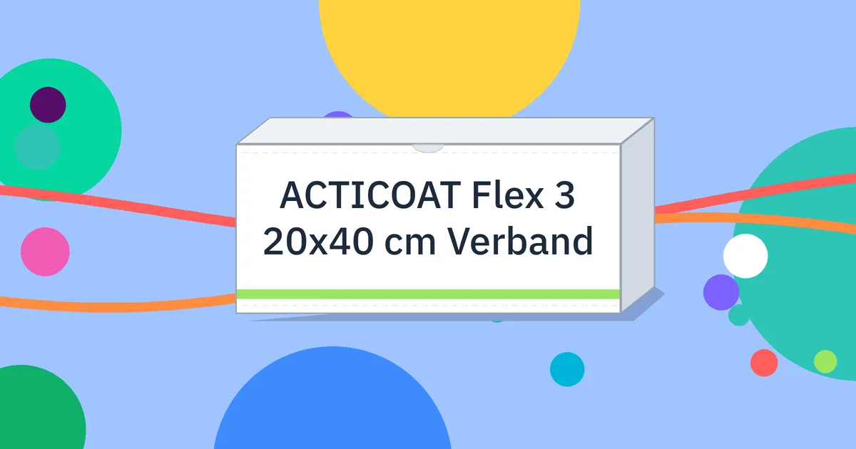 Symbolbild: Packung mit der Aufschrift ACTICOAT Flex 3 20x40 cm Verband (PZN 05372870) – Verfügbarkeit und Bezug in Apotheken in Frankfurt am Main