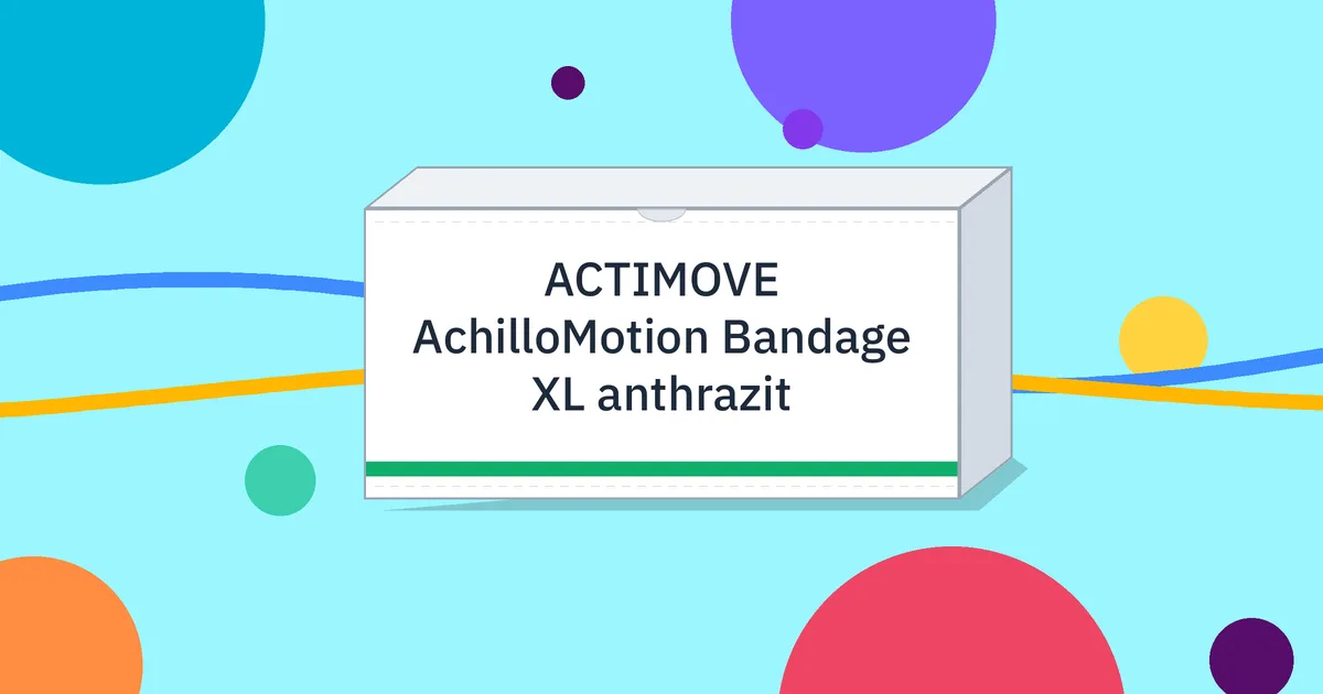Symbolbild: Packung mit der Aufschrift ACTIMOVE AchilloMotion Bandage XL anthrazit (PZN 17947583) – Verfügbarkeit und Bezug in Apotheken in Frankfurt am Main