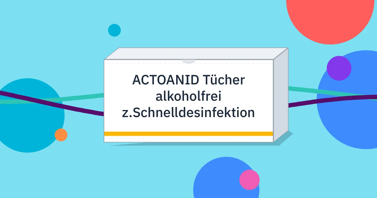 Symbolbild: Packung mit der Aufschrift ACTOANID Tücher alkoholfrei z.Schnelldesinfektion (PZN 09532230) – Verfügbarkeit und Bezug in Apotheken in Frankfurt am Main