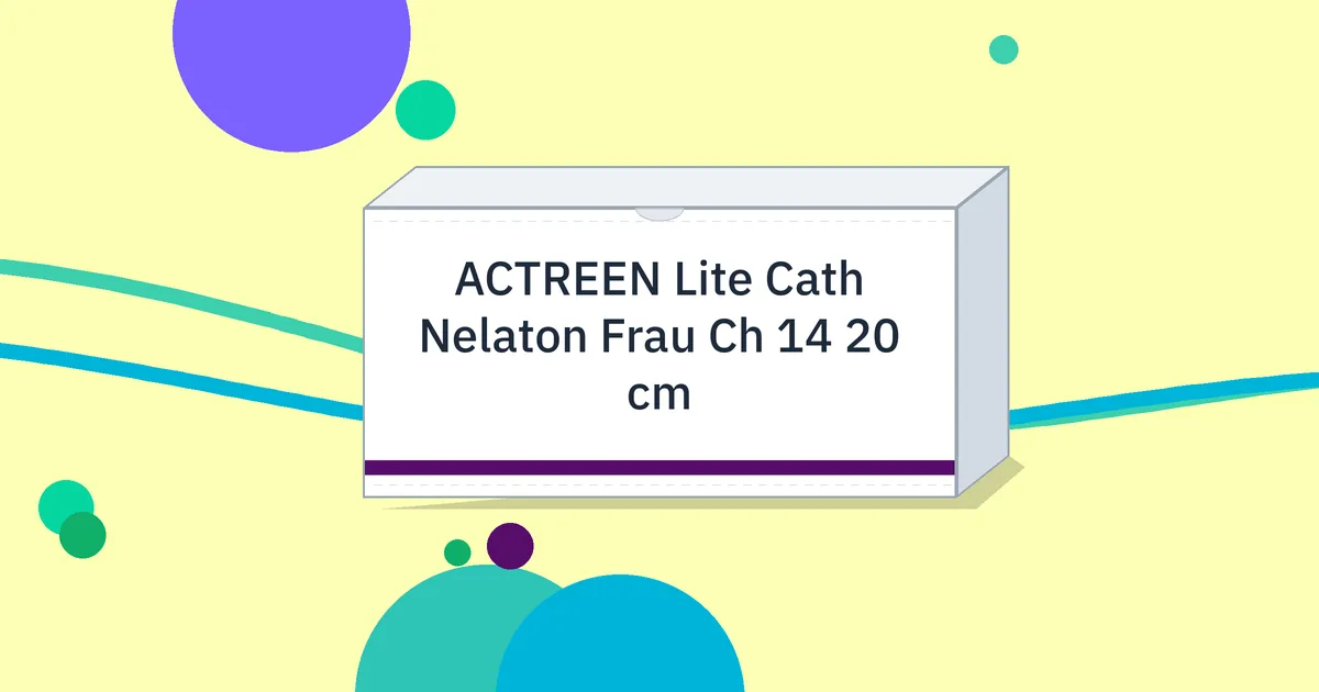 Symbolbild: Packung mit der Aufschrift ACTREEN Lite Cath Nelaton Frau Ch 14 20 cm (PZN 01678885) – Verfügbarkeit und Bezug in Apotheken in Frankfurt am Main