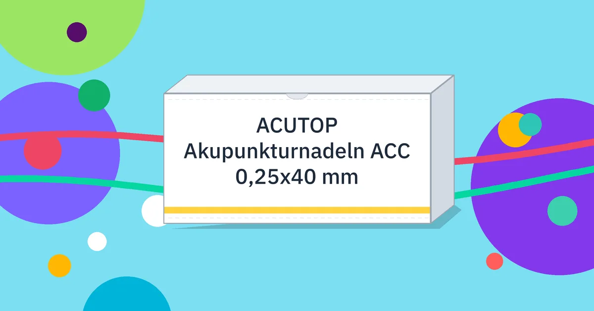 Symbolbild: Packung mit der Aufschrift ACUTOP Akupunkturnadeln ACC 0,25x40 mm (PZN 17443977) – Verfügbarkeit und Bezug in Apotheken in Frankfurt am Main