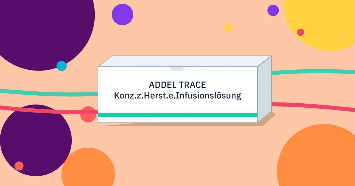 Symbolbild: Packung mit der Aufschrift ADDEL TRACE Konz.z.Herst.e.Infusionslösung (PZN 15607305) – Verfügbarkeit und Bezug in Apotheken in Frankfurt am Main
