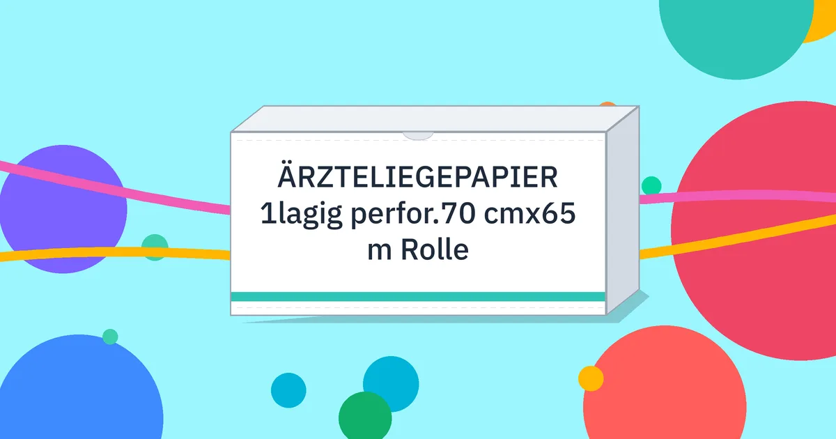 Symbolbild: Packung mit der Aufschrift ÄRZTELIEGEPAPIER 1lagig perfor.70 cmx65 m Rolle (PZN 01234007) – Verfügbarkeit und Bezug in Apotheken in Frankfurt am Main