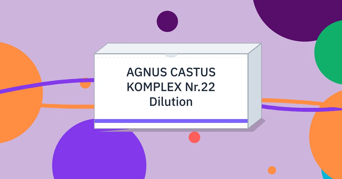 Symbolbild: Packung mit der Aufschrift AGNUS CASTUS KOMPLEX Nr.22 Dilution (PZN 00019927) – Verfügbarkeit und Bezug in Apotheken in Frankfurt am Main