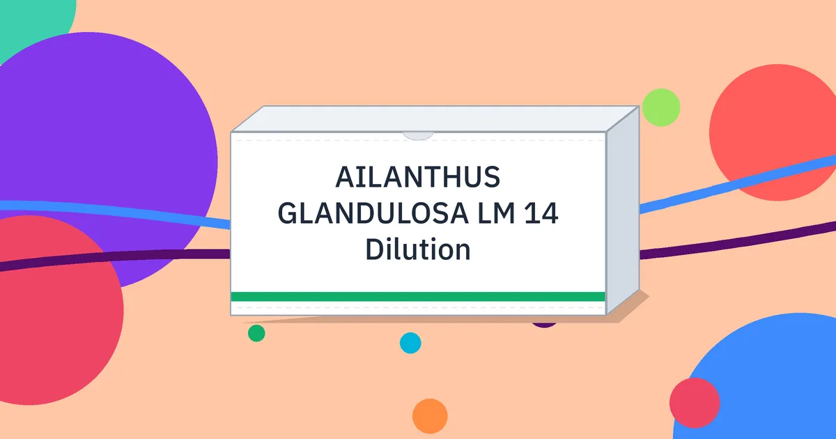 Symbolbild: Packung mit der Aufschrift AILANTHUS GLANDULOSA LM 14 Dilution (PZN 13307869) – Verfügbarkeit und Bezug in Apotheken in Frankfurt am Main