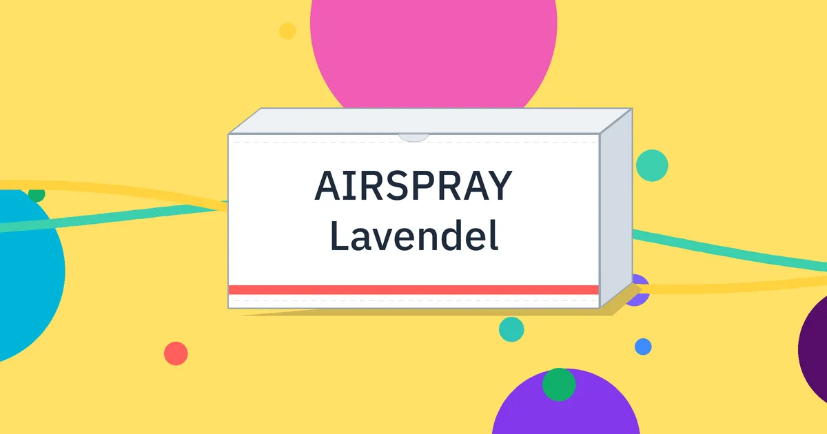 Symbolbild: Packung mit der Aufschrift AIRSPRAY Lavendel (PZN 18663534) – Verfügbarkeit und Bezug in Apotheken in Frankfurt am Main