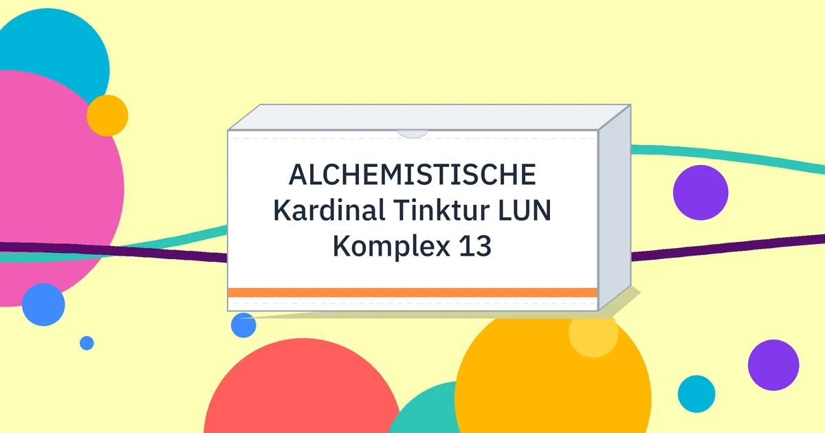 Symbolbild: Packung mit der Aufschrift ALCHEMISTISCHE Kardinal Tinktur LUN Komplex 13 (PZN 20807259) – Verfügbarkeit und Bezug in Apotheken in Frankfurt am Main