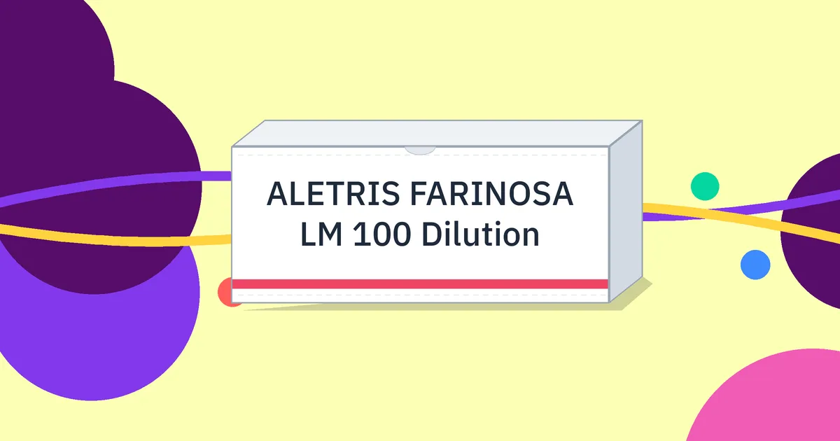 Symbolbild: Packung mit der Aufschrift ALETRIS FARINOSA LM 100 Dilution (PZN 13309957) – Verfügbarkeit und Bezug in Apotheken in Frankfurt am Main