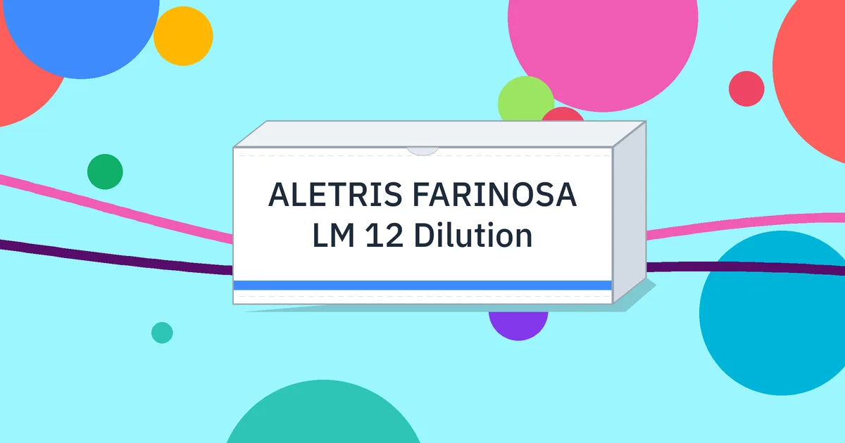 Symbolbild: Packung mit der Aufschrift ALETRIS FARINOSA LM 12 Dilution (PZN 13309673) – Verfügbarkeit und Bezug in Apotheken in Frankfurt am Main