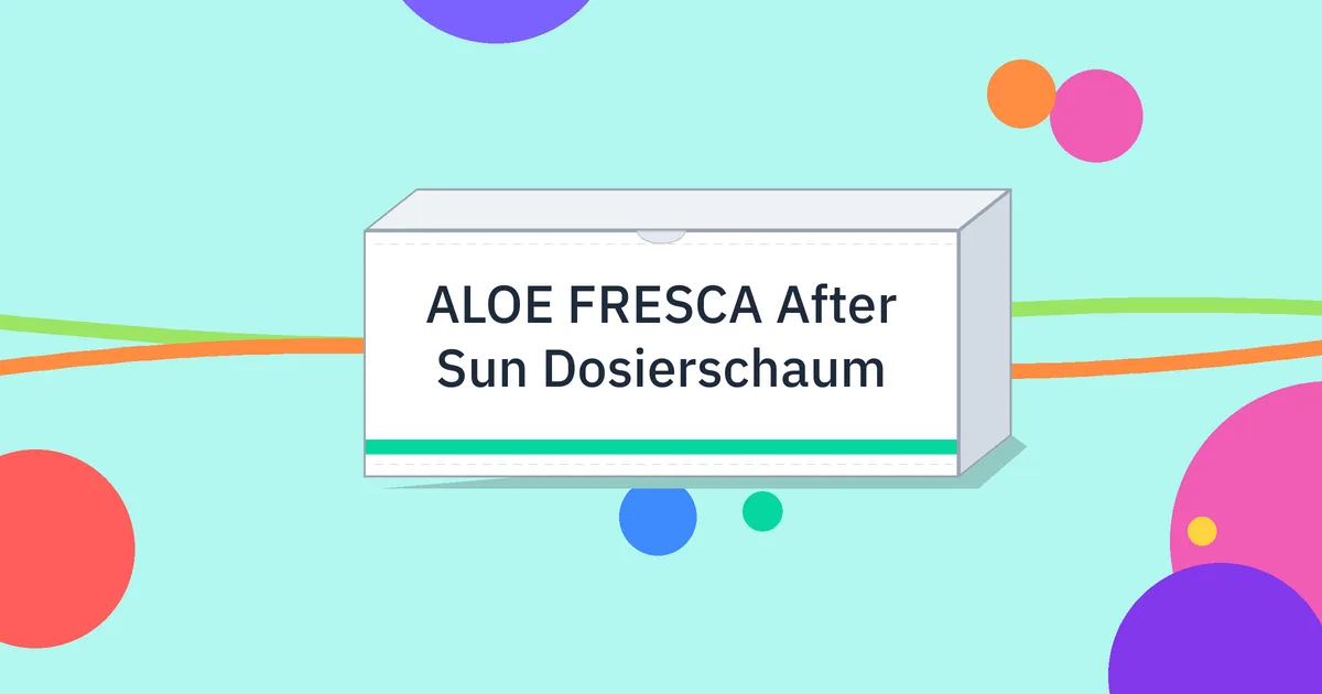 Symbolbild: Packung mit der Aufschrift ALOE FRESCA After Sun Dosierschaum (PZN 04791174) – Verfügbarkeit und Bezug in Apotheken in Frankfurt am Main