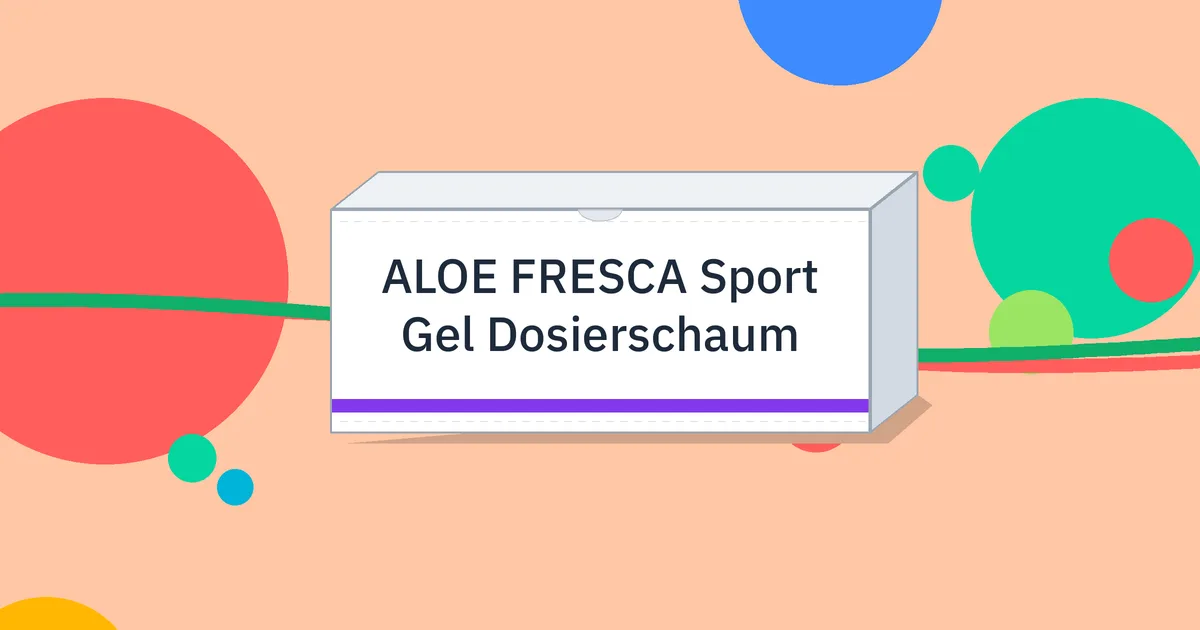 Symbolbild: Packung mit der Aufschrift ALOE FRESCA Sport Gel Dosierschaum (PZN 04791122) – Verfügbarkeit und Bezug in Apotheken in Frankfurt am Main