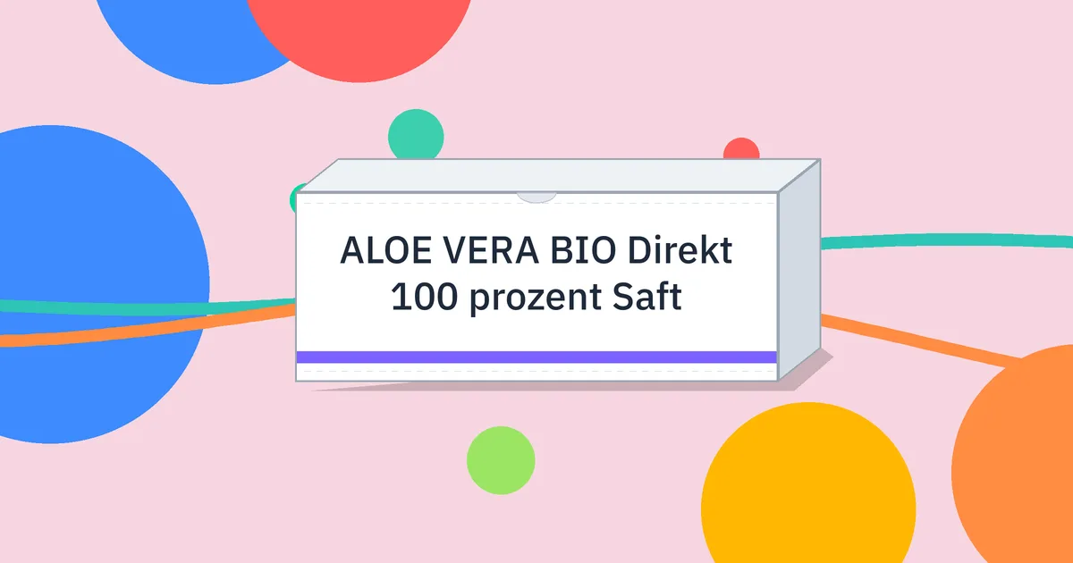 Symbolbild: Packung mit der Aufschrift ALOE VERA BIO Direkt 100 prozent Saft (PZN 13247541) – Verfügbarkeit und Bezug in Apotheken in Frankfurt am Main