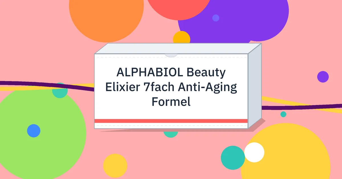 Symbolbild: Packung mit der Aufschrift ALPHABIOL Beauty Elixier 7fach Anti-Aging Formel (PZN 16350044) – Verfügbarkeit und Bezug in Apotheken in Frankfurt am Main