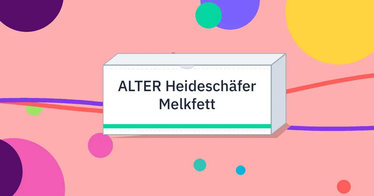 Symbolbild: Packung mit der Aufschrift ALTER Heideschäfer Melkfett (PZN 05949625) – Verfügbarkeit und Bezug in Apotheken in Frankfurt am Main