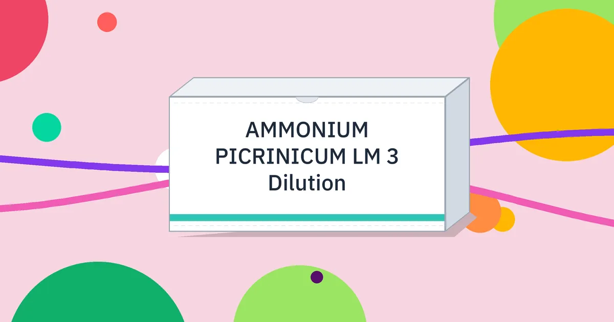 Symbolbild: Packung mit der Aufschrift AMMONIUM PICRINICUM LM 3 Dilution (PZN 13322610) – Verfügbarkeit und Bezug in Apotheken in Frankfurt am Main