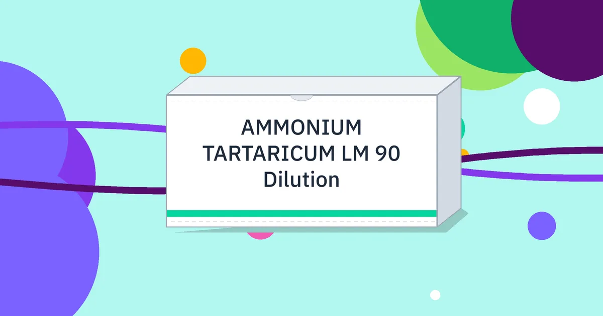 Symbolbild: Packung mit der Aufschrift AMMONIUM TARTARICUM LM 90 Dilution (PZN 12761804) – Verfügbarkeit und Bezug in Apotheken in Frankfurt am Main