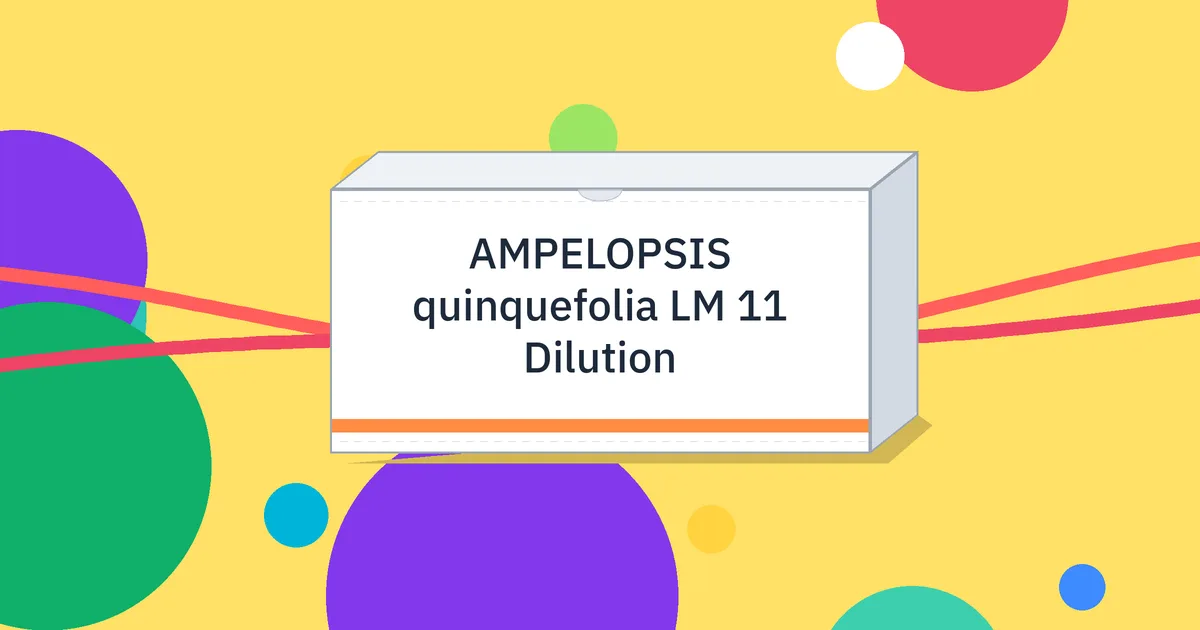 Symbolbild: Packung mit der Aufschrift AMPELOPSIS quinquefolia LM 11 Dilution (PZN 13325086) – Verfügbarkeit und Bezug in Apotheken in Frankfurt am Main
