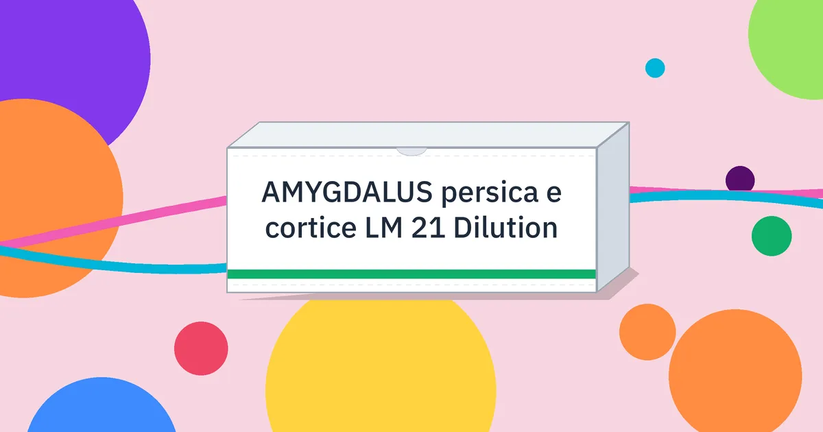 Symbolbild: Packung mit der Aufschrift AMYGDALUS persica e cortice LM 21 Dilution (PZN 13326157) – Verfügbarkeit und Bezug in Apotheken in Frankfurt am Main