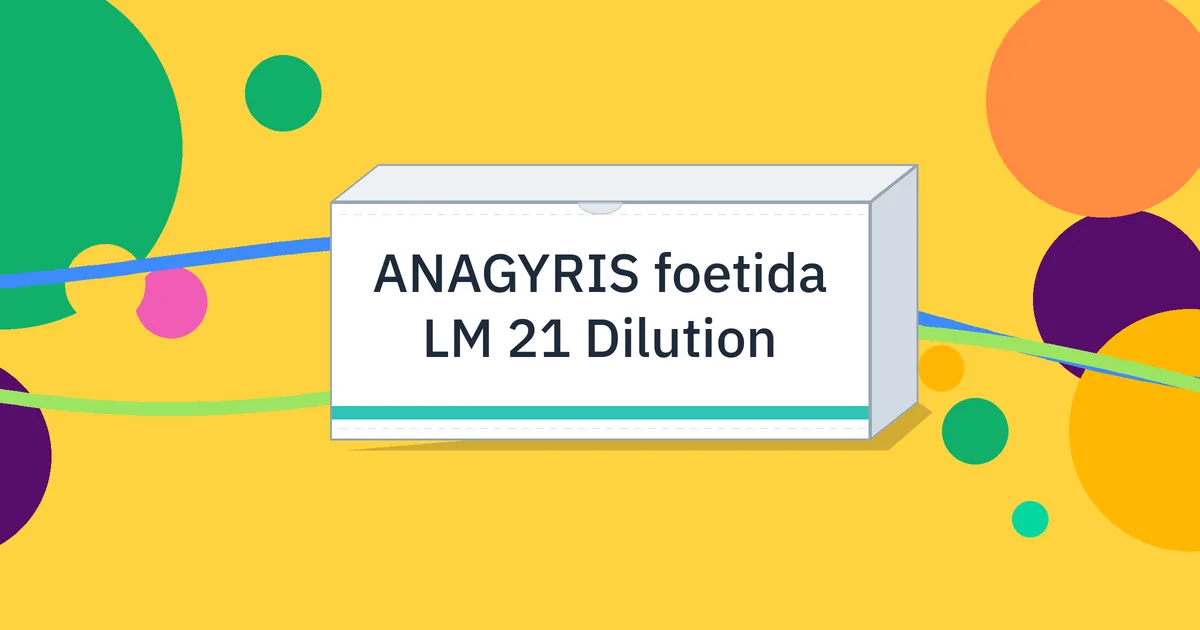 Symbolbild: Packung mit der Aufschrift ANAGYRIS foetida LM 21 Dilution (PZN 13328446) – Verfügbarkeit und Bezug in Apotheken in Frankfurt am Main