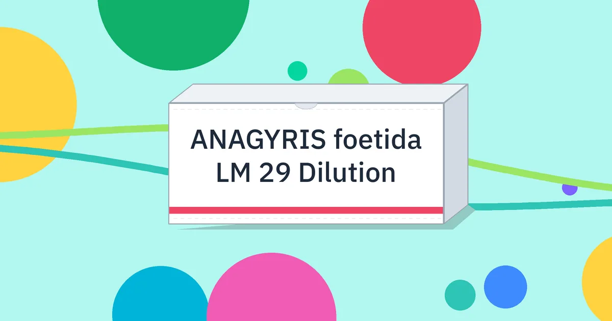 Symbolbild: Packung mit der Aufschrift ANAGYRIS foetida LM 29 Dilution (PZN 13328558) – Verfügbarkeit und Bezug in Apotheken in Frankfurt am Main