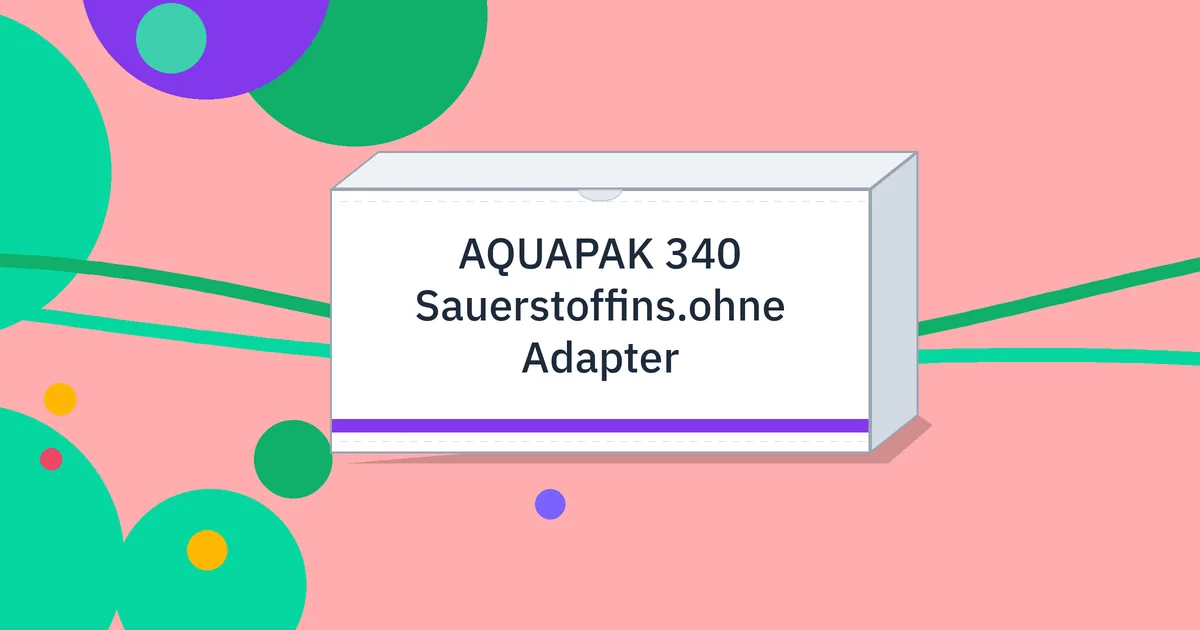 Symbolbild: Packung mit der Aufschrift AQUAPAK 340 Sauerstoffins.ohne Adapter (PZN 18054338) – Verfügbarkeit und Bezug in Apotheken in Frankfurt am Main