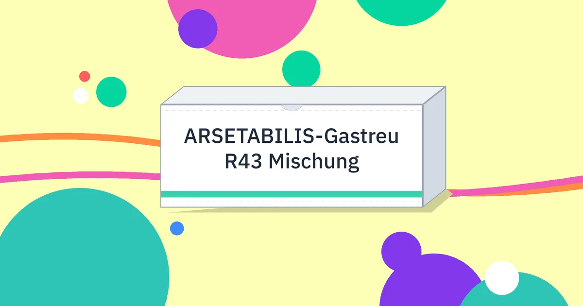 Symbolbild: Packung mit der Aufschrift ARSETABILIS-Gastreu R43 Mischung (PZN 04163236) – Verfügbarkeit und Bezug in Apotheken in Frankfurt am Main