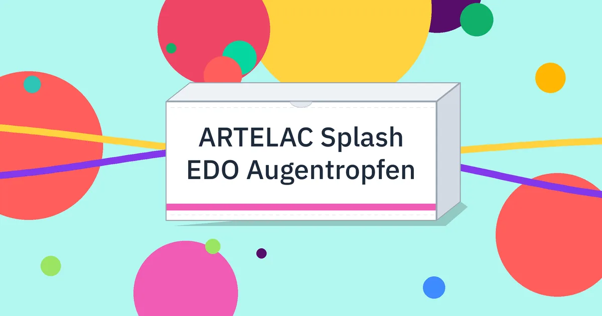 Symbolbild: Packung mit der Aufschrift ARTELAC Splash EDO Augentropfen (PZN 19647023) – Verfügbarkeit und Bezug in Apotheken in Frankfurt am Main