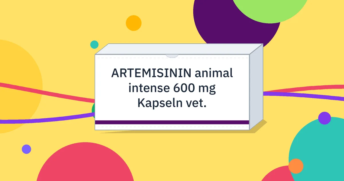 Symbolbild: Packung mit der Aufschrift ARTEMISININ animal intense 600 mg Kapseln vet. (PZN 18466822) – Verfügbarkeit und Bezug in Apotheken in Frankfurt am Main