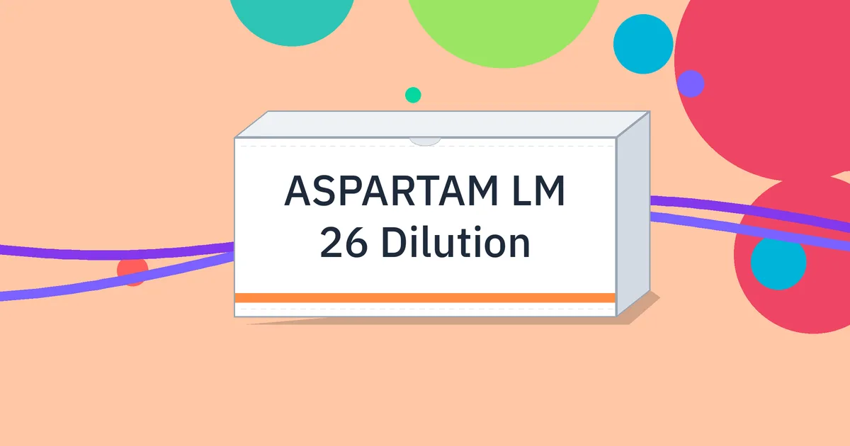Symbolbild: Packung mit der Aufschrift ASPARTAM LM 26 Dilution (PZN 12782172) – Verfügbarkeit und Bezug in Apotheken in Frankfurt am Main