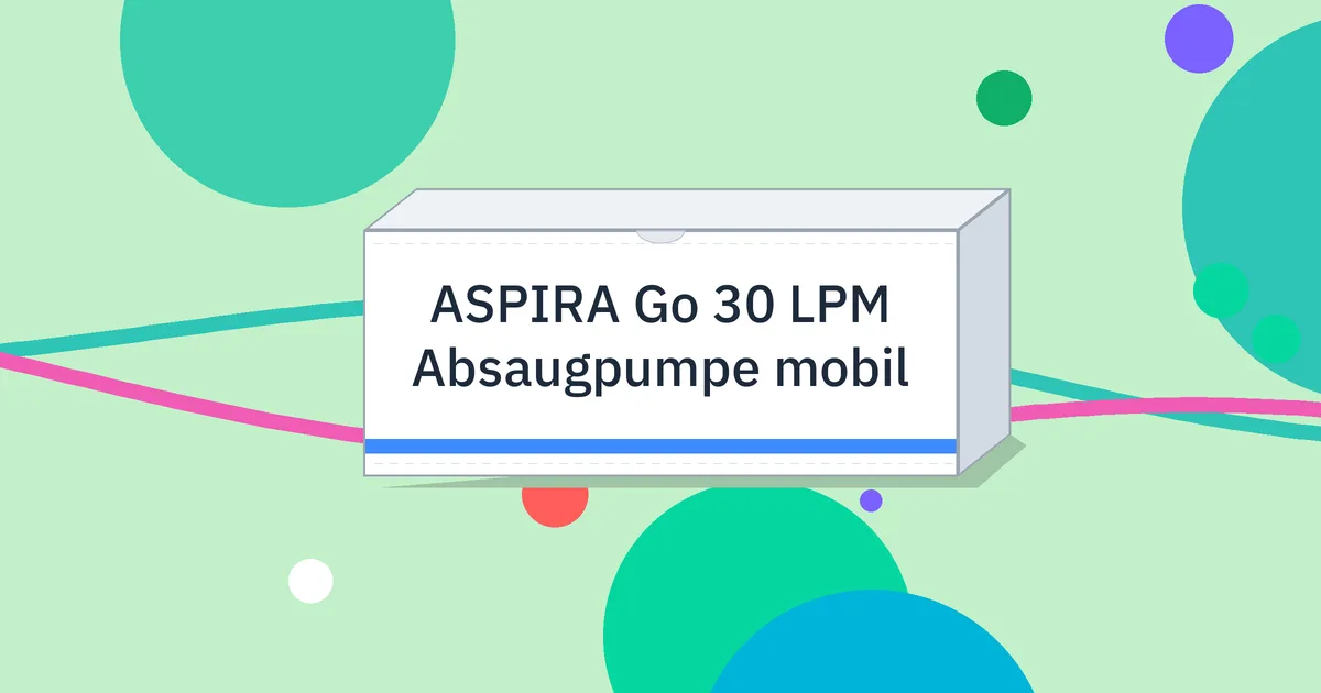 Symbolbild: Packung mit der Aufschrift ASPIRA Go 30 LPM Absaugpumpe mobil (PZN 12490268) – Verfügbarkeit und Bezug in Apotheken in Frankfurt am Main