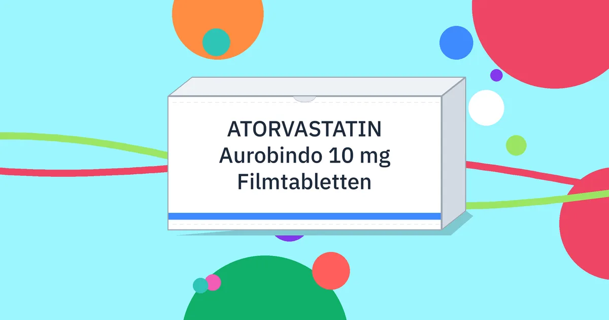 Symbolbild: Packung mit der Aufschrift ATORVASTATIN Aurobindo 10 mg Filmtabletten (PZN 11172081) – Verfügbarkeit und Bezug in Apotheken in Frankfurt am Main
